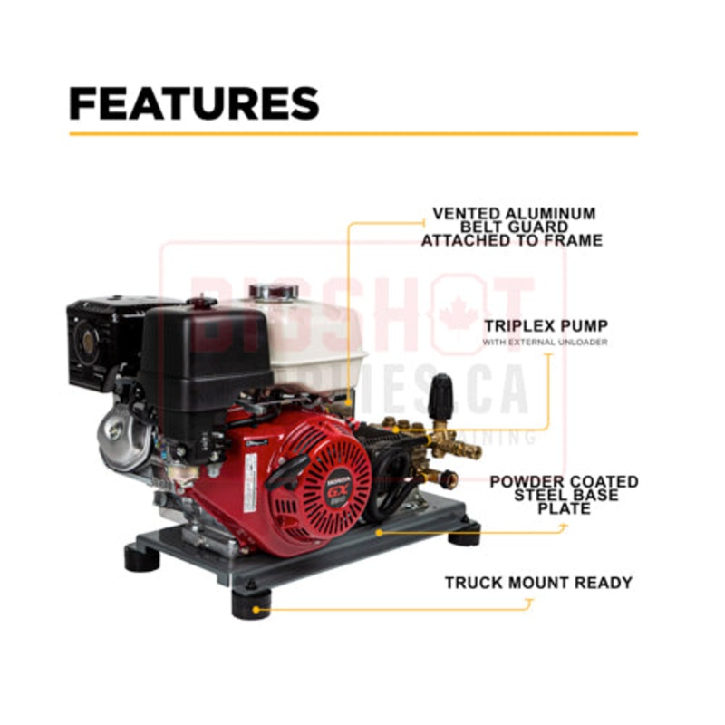 4,200 PSI - 4.2 GPM Cold Water Gas Pressure Washer with Honda GX390 ...